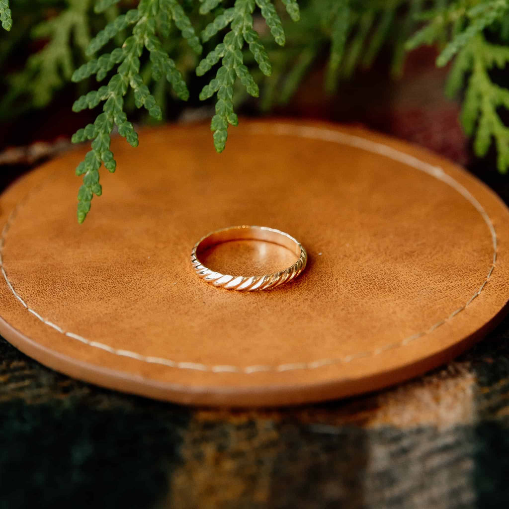 Simple Sparkle Stacking Ring in Real Gold – Sela Designs