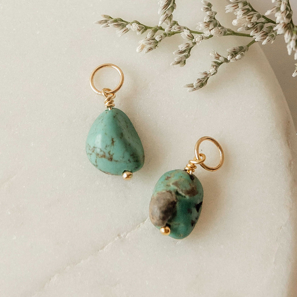 Blue Turquoise Hoop Charms – Sela Designs